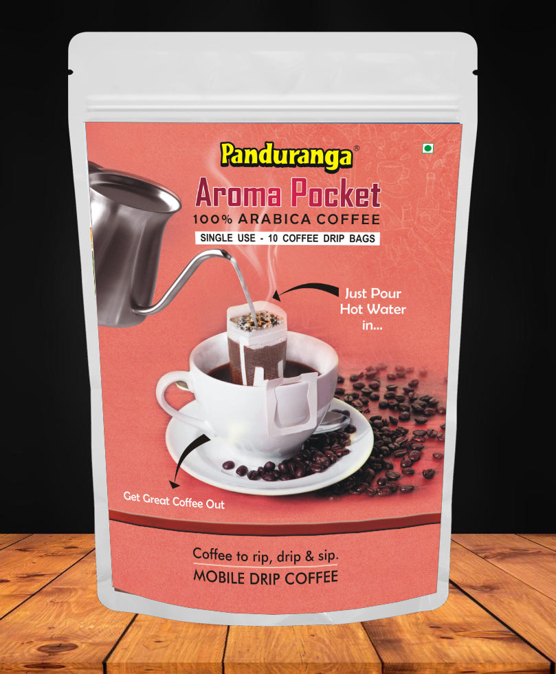 AROMA POCKET PURE (FOR BLACK COFFEE) 10gx10 bags – Panduranga Coffee Works