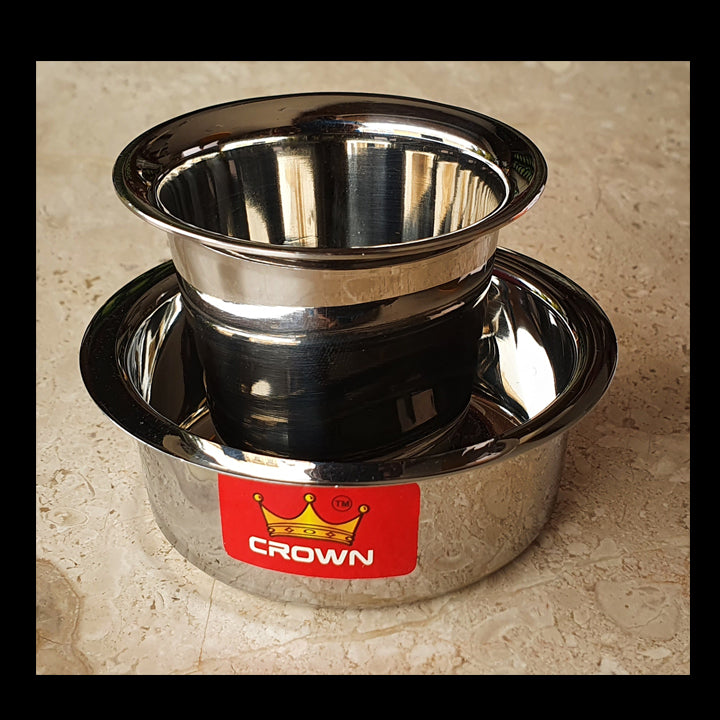 CROWN STEEL/BRASS DABRA CUP & SAUCER – Panduranga Coffee Works